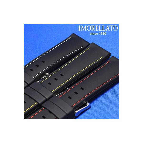 しなやかで柔らかいシリコンラバーのスポーツベルト。厚さもかなりあるので、クロノグラフやダイバーなど、流行の大型ウォッチにオススメです。ラバー材には珍しいカラーステッチも程よいアクセント。針や文字盤の色に合わせるとオシャレですよ。■素材：シリ...