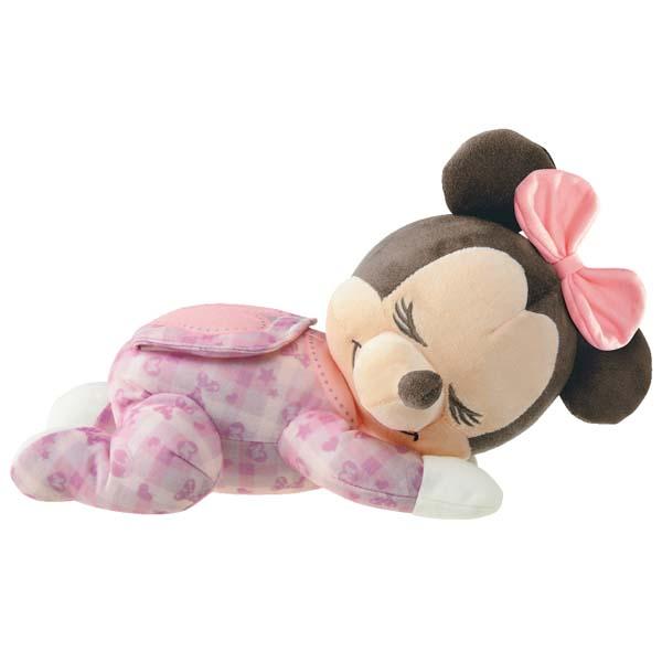 赤ちゃんの心拍数に合わせた曲で心地よい眠りに誘う「ぐっすりメロディ」と、ぐずり泣きに効果があると言われる「胎内音」が入った、ベビーミニーのぬいぐるみ。(※ぐっすりメロディとは、日本音響研究所と共同開発の寝かしつけのために開発されたオリジナル...