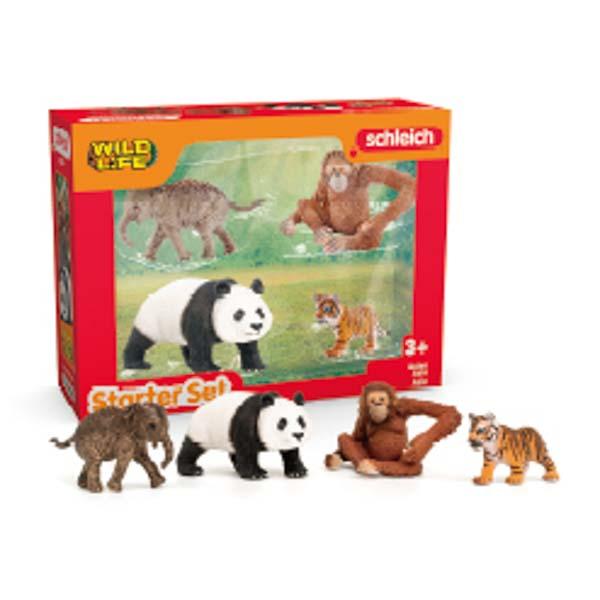 【包装なしを選択することで、資材の削減とごみの増加を防ぐことができ地球環境の保護と持続可能な社会の実現（SDGs）に貢献することになります。 】アジアに生息している動物、インド象(仔)・ジャイアントパンダ・オランウータン・トラ(仔)のセット...