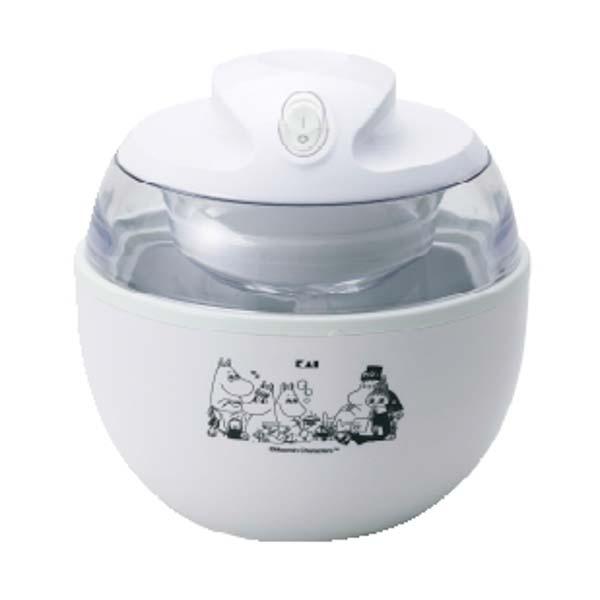 【包装なしを選択することで、資材の削減とごみの増加を防ぐことができ地球環境の保護と持続可能な社会の実現（SDGs）に貢献することになります。 】くつろぐムーミンたちがプリントされたコンパクトサイズのアイスクリームメーカー。・独自の羽が材料を...