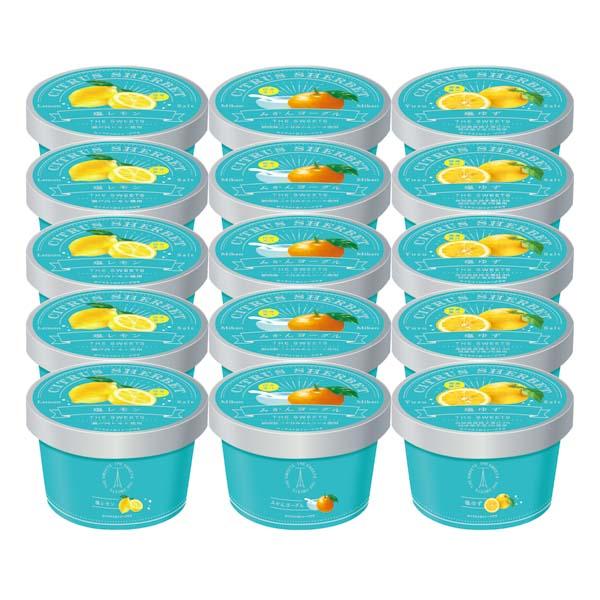 暑い夏にさっぱりと食べやすい、国産果実を使用したシャーベットです。みかんヨーグル(静岡県産三ケ日みかんの果汁20%使用(みかんに占める割合))・塩レモン(瀬戸内レモン使用)・塩ゆず(高知県産柚子の果汁50%使用(柚子に占める割合))各82m...