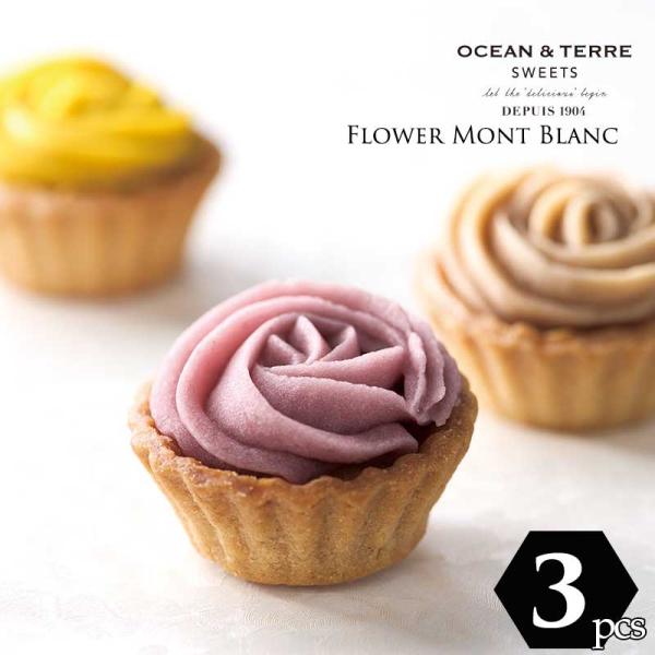 王道のマロンと華やかなラズベリー、程よい甘さのかぼちゃのモンブランを小さなサイズのタルトに絞り、焼き上げました。フラワーポットをイメージした可愛らしいフォルム。　　　　　フラワーモンブラン ラズベリー×1、フラワーモンブラン かぼちゃ×1、...