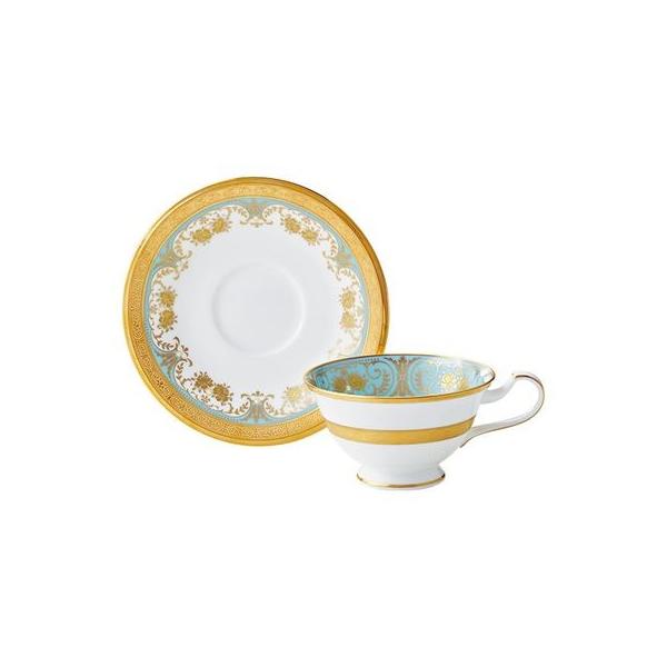 中世のタペストリー、ゴブラン織などによく見られる金糸のデザインから生まれたジョージアンパレスに、ターコイズブルーをベース色として加えたシリーズ。高級感と新鮮さを感じさせる仕上がりです。●商品番号：T59587/4857●シリーズ：ジョージア...