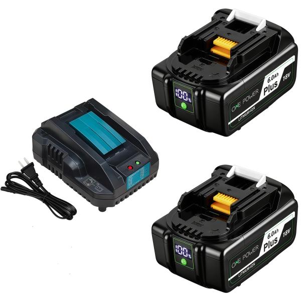 (1) 規格適合 正規認証取得バッテリー：18V/6000mAh リチウムイオン式、PSE/CE マーク取得済み｜充電器：DC18RC 互換、入力 100V~240V / 出力 14.4V-18V、電気用品安全法 PSE 基準適合認証取得両...