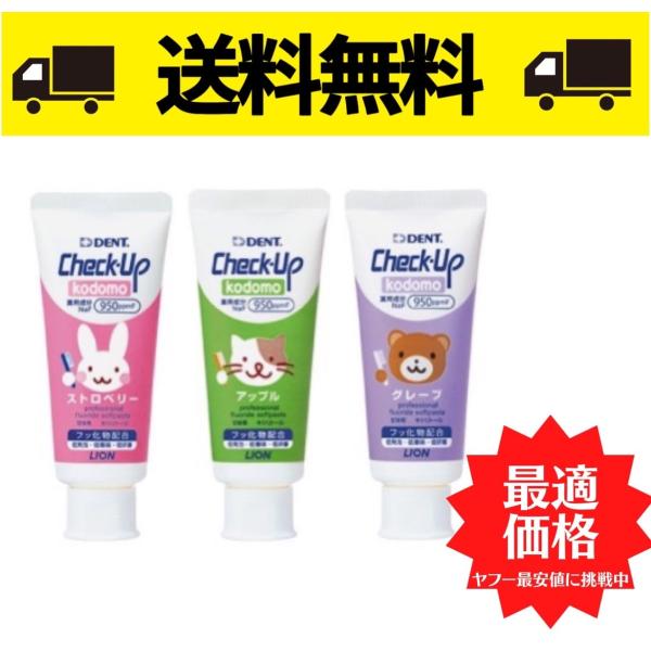 LION Check-Up kodomo(チェックアップ　コドモ) 薬局やドラッグストア等では販売されていない、歯科医院で販売されている歯医者さんオススメの歯磨き粉です。歯の脱灰を抑制し再石灰化を促進する、日常使用に最適なソフトペーストタイ...