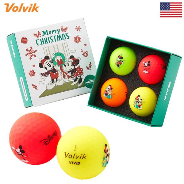 ミッキーマウスとミニーマウスをフィーチャーした、緑、オレンジ、赤、黄色の限定版クリスマス ゴルフボール 4個入り。■ディンプル：322■コア：ENERGYコア■コンプレッション：75■仕上げ：UV 保護マット仕上げコーティング■個数：4球■...