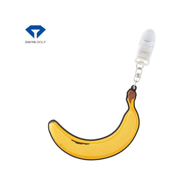 バナナの形をした可愛らしいパターキャッチャーです。パターカバーに取り付け、ポケットの入れることでラウンド中にパターカバーを地面に直接置かずに済むので、汚れや置き忘れを防ぎます。根本から先端までがホールカップのサイズと同じ10.8cmなので練...