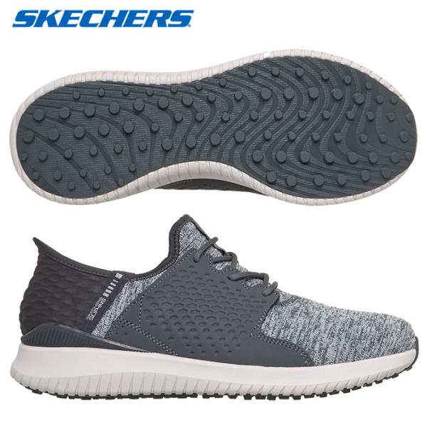 品番：214082素材：甲(アッパー)：合成繊維、人工皮革／底(アウトソール)：合成底サイズ：26〜28cm機能：スケッチャーズ ハンズフリー スリップ・インズ、リラックスドフィットスパイク：スパイクレス幅：EE相当重さ：271g(片足27...