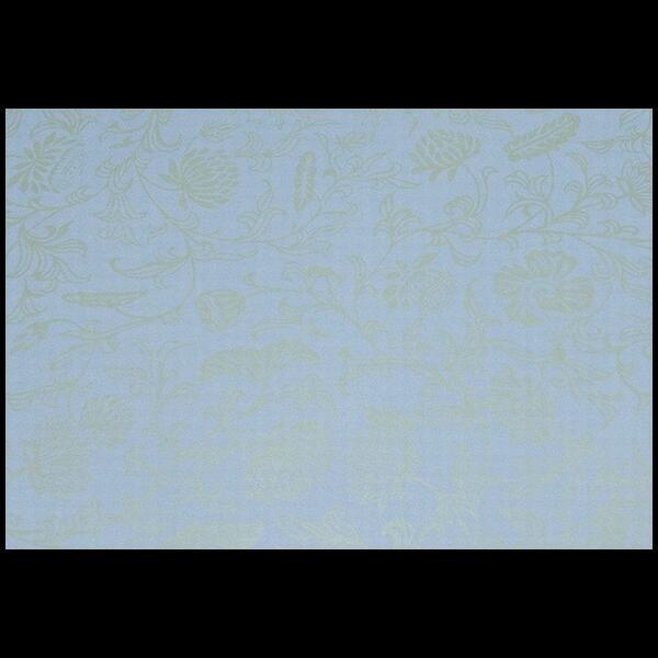 名品「本阿弥切」を、清書作品として仕上げるために用意した清書用唐紙料紙です。上質な唐紙に白や縹（はなだ：薄い藍色）などの具引きを施し、雲母（きら）で唐草・雲鶴・夾竹桃などの文様を刷り出した清書用料紙。気品ある光沢と文様が、作品に奥行きと格調...