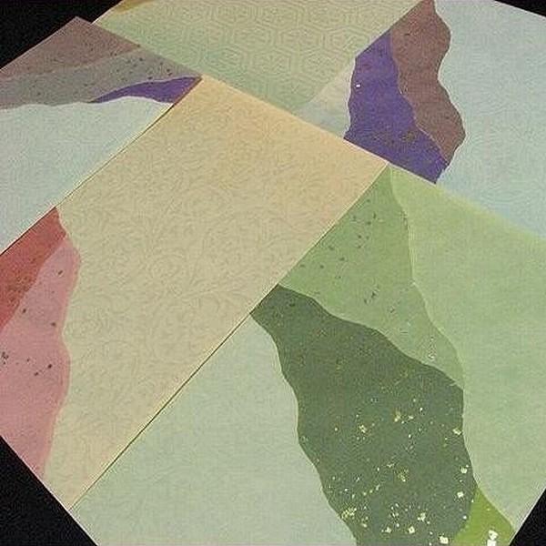 サイズ：はがき判（151×101mm）紙質：本鳥の子内容：1枚入り【店長からの一言】本鳥の子紙の贅を凝らした料紙の中にさらに煌びやかな金銀の加工をほどこしてあります。1枚1枚手作りの、心奪われるような美しい破り継料紙です。※こちらは1枚単価...