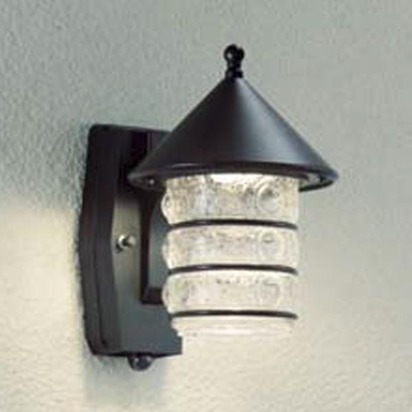 ●キャンドル色 2200K・Ra80●人感センサー マルチタイプ●LED内蔵●LED 7.5W●白熱灯60W相当●アルミダイカスト 黒塗装●ガラス 透明（石目模様・泡入）●シリコンゴム 黒●巾185 高285 出255mm 2.1kg●16...