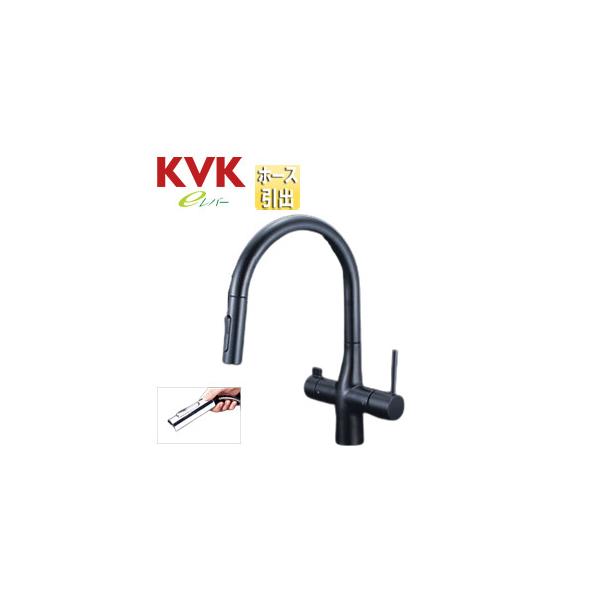 価格.com - KVK ビルトイン浄水器用シングルシャワー付混合栓(eレバー)マットブラック KM6081ECM5 (水栓金具) 価格比較
