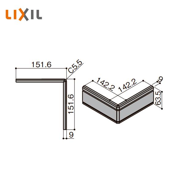 LIXIL 幅木用コーナー部材 出隅用 クッション幅木用 1個入 NZD405【カラー】プレシャスホワイト：NZDY405 / クリエアイボリー：WA-0035-MBJBクリエオーク：AC-0035-MBJB / クリエチェリー：AD-00...