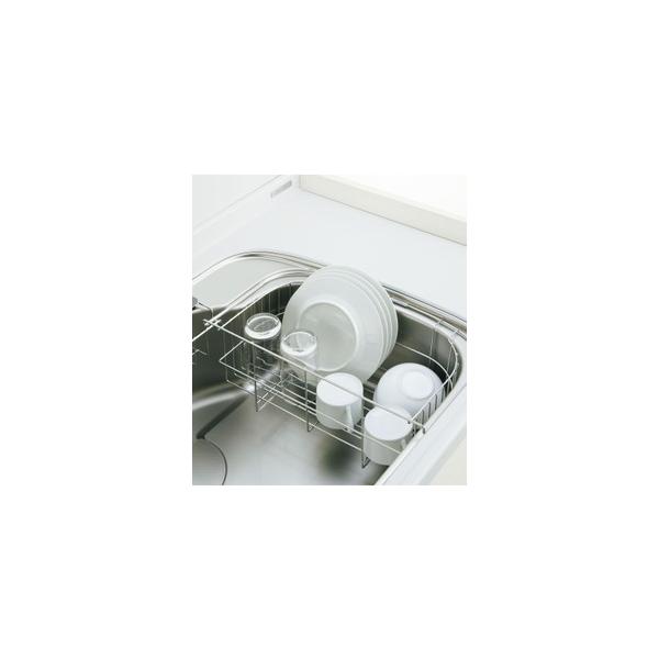 LIXILサンウェーブ（sunwave）　水切りカゴ　CPFLMK オプション部品センターポケットシンク専用。幅250MM,奥行き444MM,高さ148MM。ステンレス製