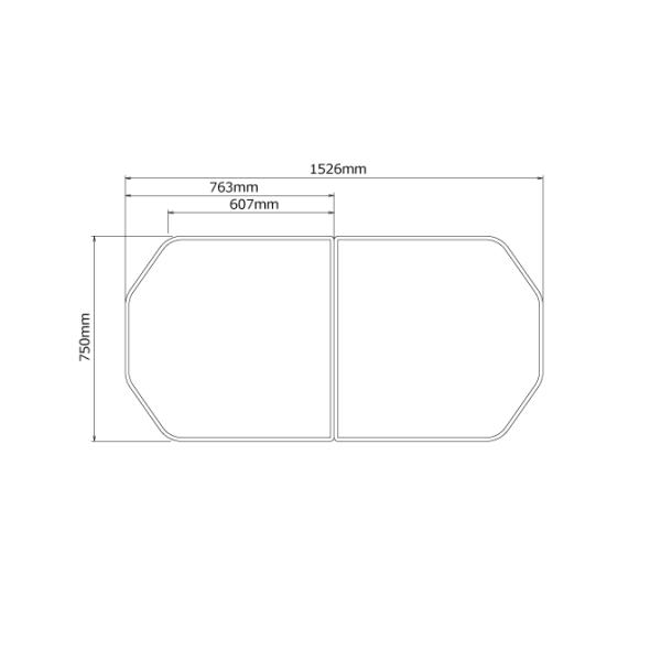【仕様】●タイプ組み合わせふろふた（2枚）●サイズ長さ1526mm　幅750mm（2分割）