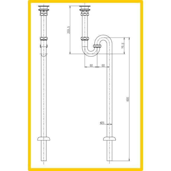 ＴＯＴＯ　排水金具（２５ｍｍ・Ｓトラップ）