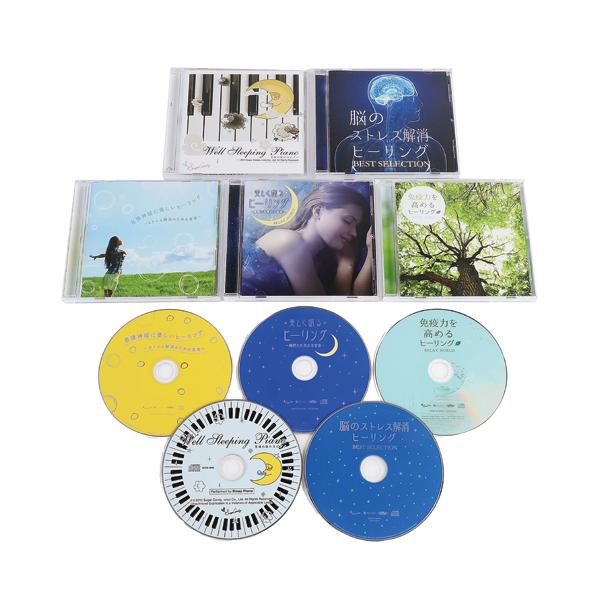 音楽を聴いてリラックスすることは脳にとって良いこと。癒しの音楽を活用して質の高い睡眠をサポートしたり、免疫力を高めたりするＣＤの5枚セット。■セット内容別冊解説付き全曲ステレオ全82曲　360分収録映像と音の友社 えいおと 映音 お茶の間演奏会