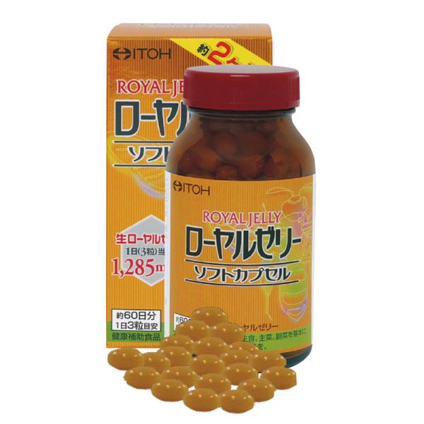 1箱の内容量：300mg×約180粒【原材料名】サフラワー油（国内製造）、ゼラチン、乾燥ローヤルゼリー／グリセリン、乳化剤（大豆由来）、ミツロウ、酸化防止剤（ビタミンE）