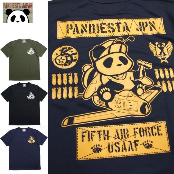 夏には絶対的人気のドライ素材Tシャツ軽い、涼しい、すぐ乾く!!パンディエスタ　2025年のサマーコレクションよりAIR FORCE パンダが登場しましたハチの着ぐるみを着たパンダがデザインされたカワイイ一着です□刺繍部：プリント□カラー：ブ...