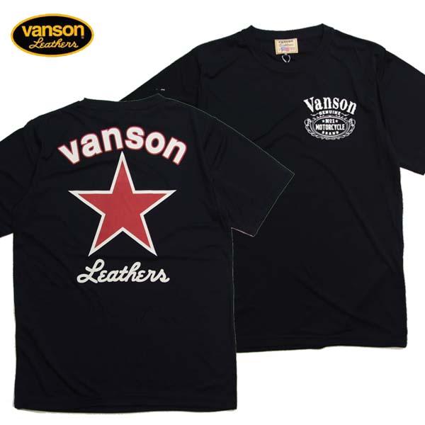 VANSONの新作DRY　半袖Tシャツです速乾に優れた薄くて着心地の良いTシャツですデザインは人気の高いワンスターツーリングやフェスなど野外でのレジャーにピッタリのお洒落で動きやすい一着です!□カラー：ブラック□素材：ポリエステル100% ...