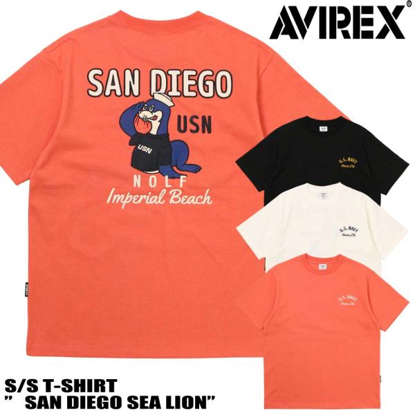 S/S T-SHIRT ”SAN DIEGO SEA LION”商品番号：783-6134007・速乾性の高いTシャツ・サンディエゴのビーチをモチーフ・コミカルなアシカをバックに刺繍素材（本体）コットン 60% ポリエステル 40%（リブ部...