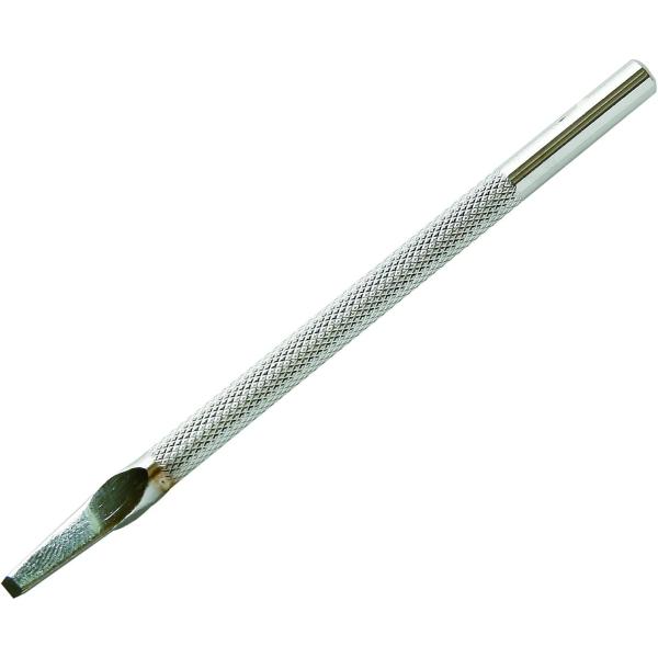 クロムメッキ処理され錆びに強い、平穴をあける目打です。使用するレースに合わせた巾を選びます。目打の刃数の使い分け1 本 : 角、曲線の穴あけや間隔調整に使用します。金具の足の取り付け穴などにも利用できます。2 本 : 曲線のあたり付けや間隔...