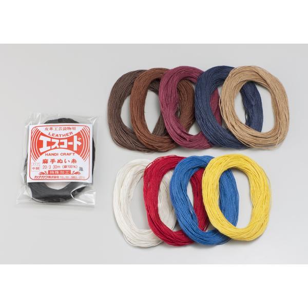 麻糸の風合いを味わう手縫いの定番糸。中細20番手/3×30m全10色クリックポスト(メール便)選択可。クリックポスト(メール便)は、代金引換不可です。また、不達・紛失等、郵便事故の際の内容品補償はございませんので、ご了承願います。