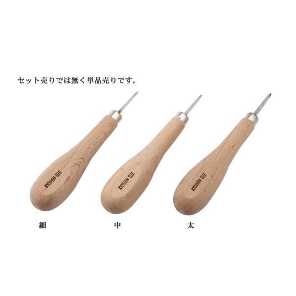 サイズ：細刃全体に焼き入れを施しているので、厚革でも曲がることなくスムーズに通ります。刃先の研ぎもシャープで切れ味も長持ちします。刃幅が均一で奥まで差し込んでも穴の大きさが変わりません。プロ菱目打に対応しています。プロ菱ギリ細＝プロ菱目打 ...