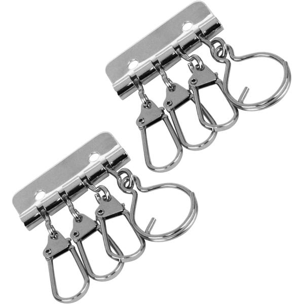 協進エル　四連キーリング付サイズ：18mm×37mm(タテ×ヨコ)カラー：ニッケル入数：2コ入※キー取り付けカシメ付クリックポスト(メール便)選択可。クリックポスト(メール便)は、代金引換不可です。また、不達・紛失等、郵便事故の際の内容品補...