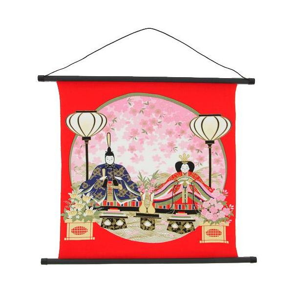 綿タペストリー　　夢宵　　ひな祭りタペストリーひな祭りは女の子の健やかな成長を願う節句の年中行事です。咲き誇る桜が美しいデザインのタペストリーです。タペストリー付なので　すぐ飾れます！！棒：長さ約５６cm布部分：４８×４５cm素材ちりめん等日本製