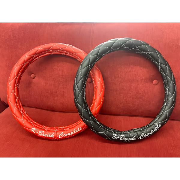 刺繍入りハンドルカバーK-BREAK COMPLETEの刺繍入り！サイズは、Ｓサイズのみ（軽用）カラー：ブラック×ホワイトステッチ