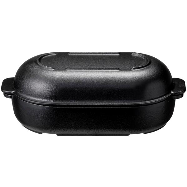 温まりやすく冷めにくい鉄鋳物シリーズ蓄熱性と遠赤外線のＷ効果で、美味しい焼き芋が作れます本体・蓋は、それぞれ鍋・グリルパンとしても使用可能です魚焼きグリルやトースターでも使えて、多彩なお料理に活躍しますレシピ付き■サイズ：幅25×奥行13....