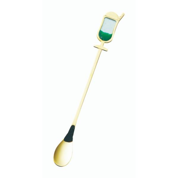 マドラーとしても使える長さのスプーン。カラフルカクテルにも使えて楽しい！４色あるのでグラスマーカーとしても使えて便利。■サイズ：21×186×10mm■重量：16g■材質：スプーン／ステンレス鋼(金メッキ)、パーツ／アクリル樹脂■仕様：食洗...