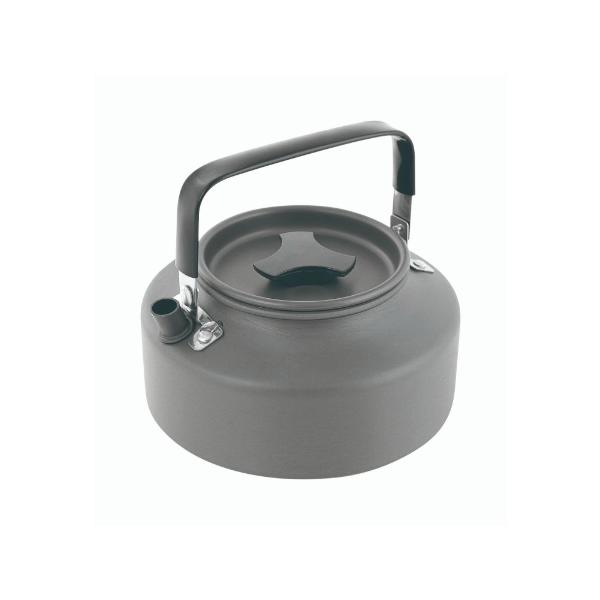 チタンよりも軽く熱伝導率が高いアルミニウム、表面を固く強くする硬質アルマイト加工で軽さと強さを両立。どっしり安定する底広形状で効率よくお湯を沸かすことができます。■サイズ：直径150×133mm（ハンドル立てた状態）■満水容量：1.0L／適...