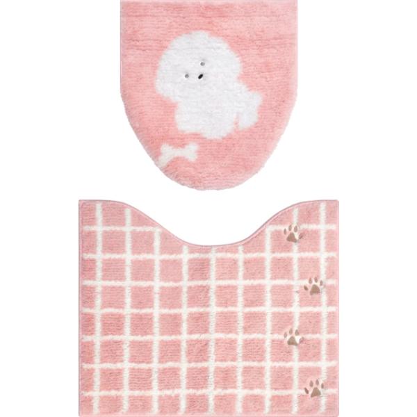 トイレマットと兼用フタカバーの2点セット。やさしい色合いの北欧風デザインがトイレ空間をお洒落にコーディネートします。ふんわりと柔らかな糸を使用しているので、触り心地・踏み心地も気持良く、快適にお使い頂けます。フタカバーは取付が簡単な兼用タイ...