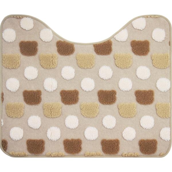 ふんわり柔らかなトイレマット。ぽこぽこと飛び出た柄がユニークでかわいいです。トイレマットは裏面すべり止め付きでズレにくく安心。お洗濯でき清潔にお使い頂けます。北欧風のデザインでトイレが明るくなります。■サイズ：約縦50×横60cm■材質：表...