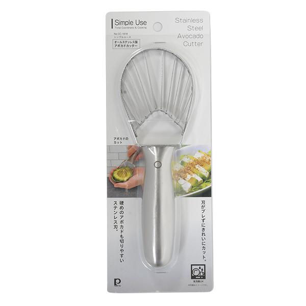 硬めのアボカドも切りやすいステンレス刃。奥行18×幅6.5×高さ3ステンレス鋼中国製