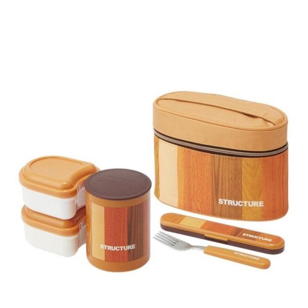 冬に嬉しい保温ジャーのお弁当箱。ランチバッグ付きで、お弁当箱をすっきり収納！フォーク＆ケースも付いて、持ち運びが便利♪菜入れはドーム型のフタだから、おかずがふわっと盛れておいしさUP！菜入れ容器は、フタを外して電子レンジOK（保温ジャーは不...