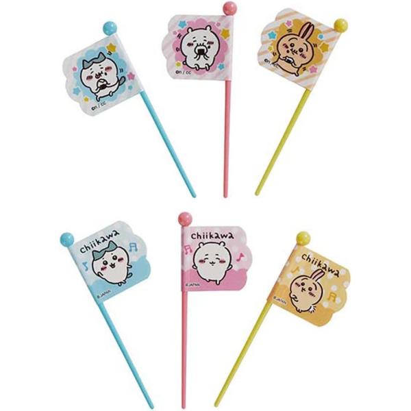 ちいかわのかわいいピックスでお弁当をデコレーション！●入数：12本入(3柄×4本)●材質：ABS樹脂●サイズ：全長約6.5cm●生産国：日本