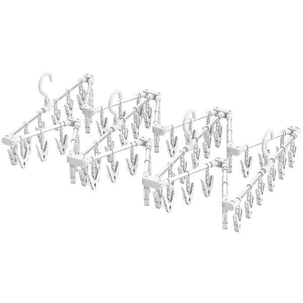 フレームが伸縮可能で、洗濯物に合わせて調整でき、コンパクトに収納できますアルミフレームを使用していますので軽くて丈夫、さびにくく清潔に使えます水平方向に開閉するので、開閉時にピンチがからみにくい構造ですピンチフックが移動できるので、ピンチを...