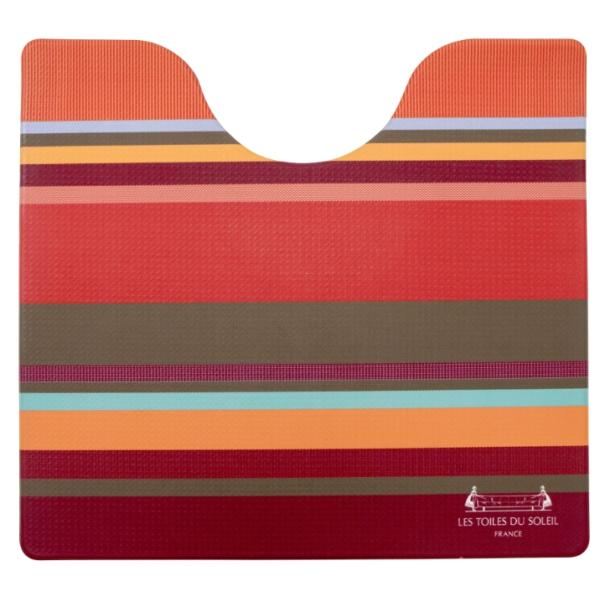 鮮やかな色とりどりのストライプが美しい。フランスデザイン「レ・トワール・デュ・ソレイユ」 シリーズ。サッと拭くだけ！お手入れ簡単。PVC素材のトイレマットです。抗菌防臭・防カビ・防炎効果のあるPVC素材だから水に強く、汚れもさっと拭き取れま...