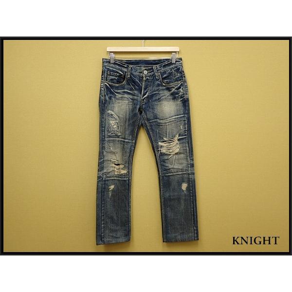 ブランド・説明DIFFERENCE RUPERTルパートのダメージジーンズです。ユーズド＆リペア加工デザイン、フロントはボタンフライです。素敵にお使い頂けると思います。気になる方は是非ご検討下さい。サイズ表記　2　　　実寸　ウエスト80cm...