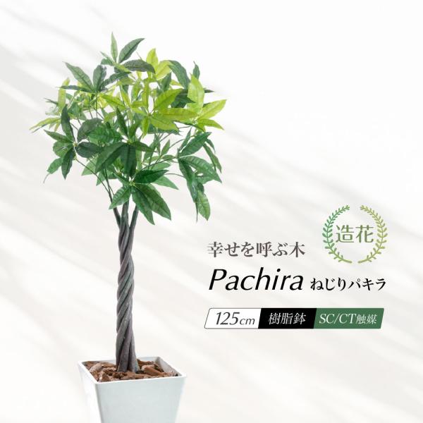 ■商品名：パキラ 鉢植[SC(CT)触媒加工済み]■サイズ：本体(鉢含む)=高さ約125cm、鉢=Mサイズ：上辺25cm・下辺14.5cm・高さ32cm■材質：本体=人工観葉植物(造花)、鉢=樹脂■生産国：日本※北海道・沖縄・離島は税込11...