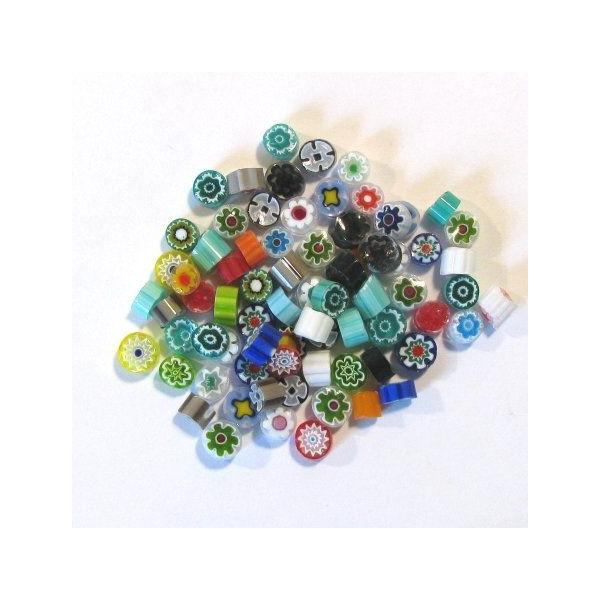 七宝焼き材料・素材、ミルフィオリ4mm　膨張係数104です。15ｇ入り