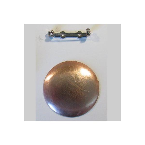 裏引き付き七宝焼きアクセサリー用材料・素材 枠無しピン付きブローチ　３８丸裏引き付きのなので、すぐに表の盛りつけが出来ます。＊裏引き作業がありますので、約七営業日以内の商品発送になります。SHB762Z　38丸ブローチ枠無ピン付 サイズ 約...