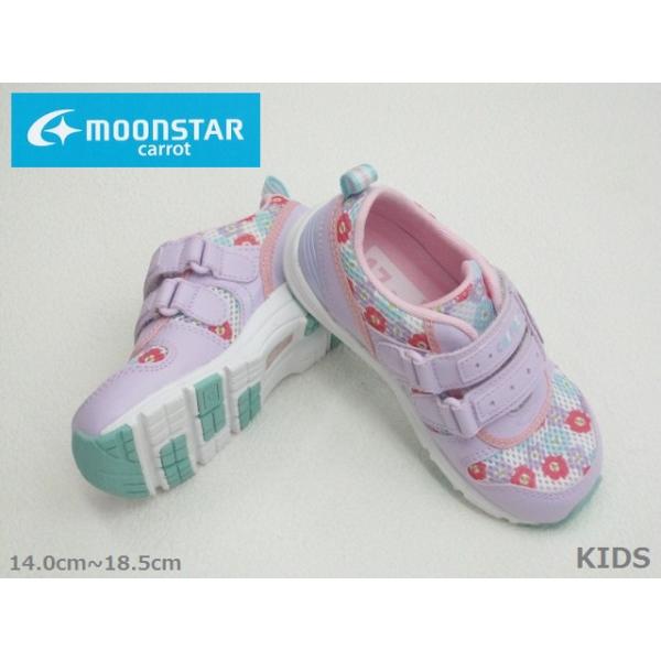 Carrot キャロット C2175 速乾 クッション おしゃれ サポート Gスニーカー 紫/花柄 14.0cm〜18.5cm ≪　商品の詳細　≫ ☆【カラー／管理番号】 パープル・花プリント　　／　　NO. 302175403   ☆【サ...