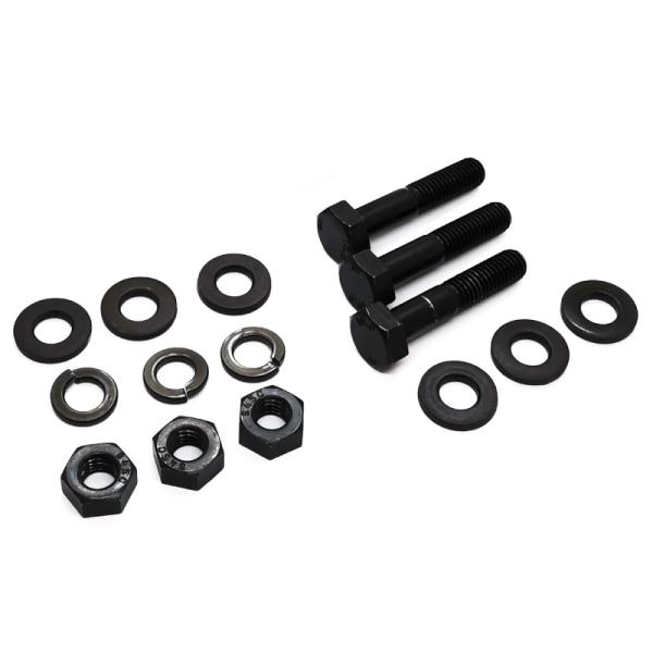 純正バンパー用、社外バンパー用共通です。ボルトは「ハイテンションボルト」を採用しています。錆びにくいボルトに変更になりました。旧ボルト：黒染め処理（四三酸化鉄皮膜）新ボルト：黒亜鉛（黒色クロメート）黒亜鉛処理されたボルトに変更する事により強...