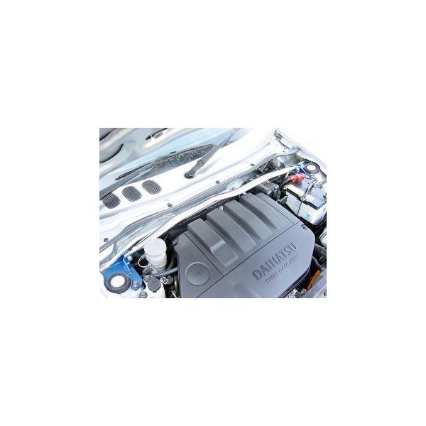 ■【商品名】カワイ製作所 フロントストラットバー typePG■【車種/型式/年式】ダイハツ/コペン　L880K●【品　番】DA0150-FTP-00●【備　考】取付スペースを確保するための、ヒューズBOX移動KITを添付してます。取付も、...