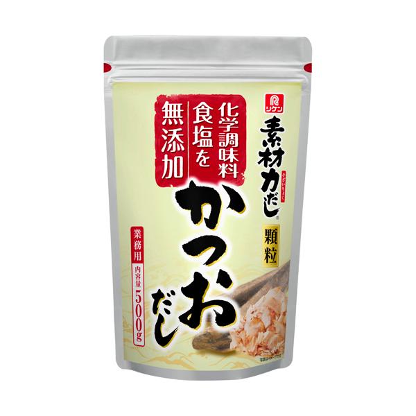 だし本来の風味を生かすため、化学調味料と食塩を一切使用せず、風味豊かな顆粒状のだしを作りました。どなたでも簡単に、均一なだしをご使用いただけます。