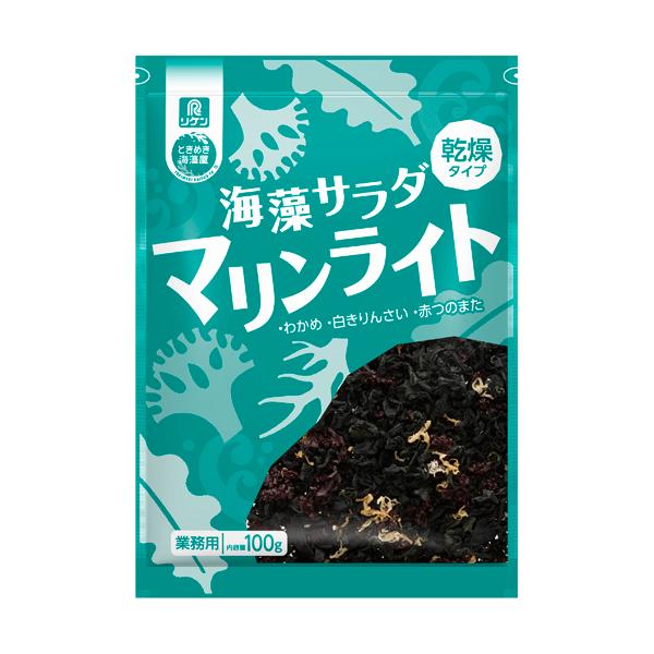 3種類の素材をバランスよくミックスしています。わかめ、白きりんさいの食感と赤つのまたを含めた彩りのよい色調が特長の海藻サラダです。水で戻すだけで、ボリューム感豊かで食べごたえのある海藻サラダが出来上がります。50 〜 100倍（重量比）の水...